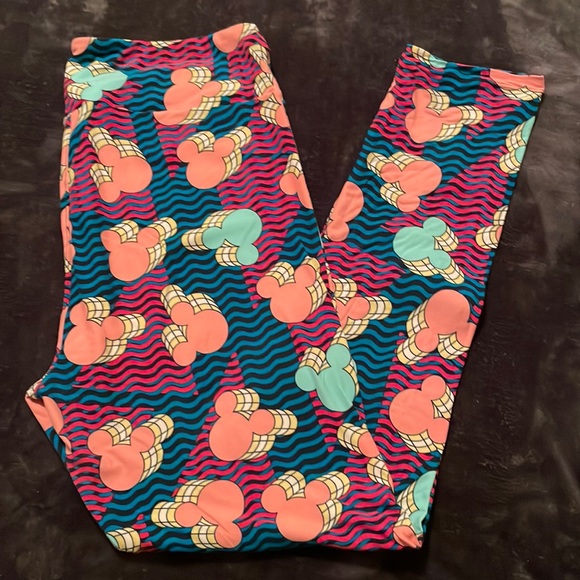 LuLaRoe | Pants & Jumpsuits | Lularoe Disney Leggings Bluepink Mickey ...